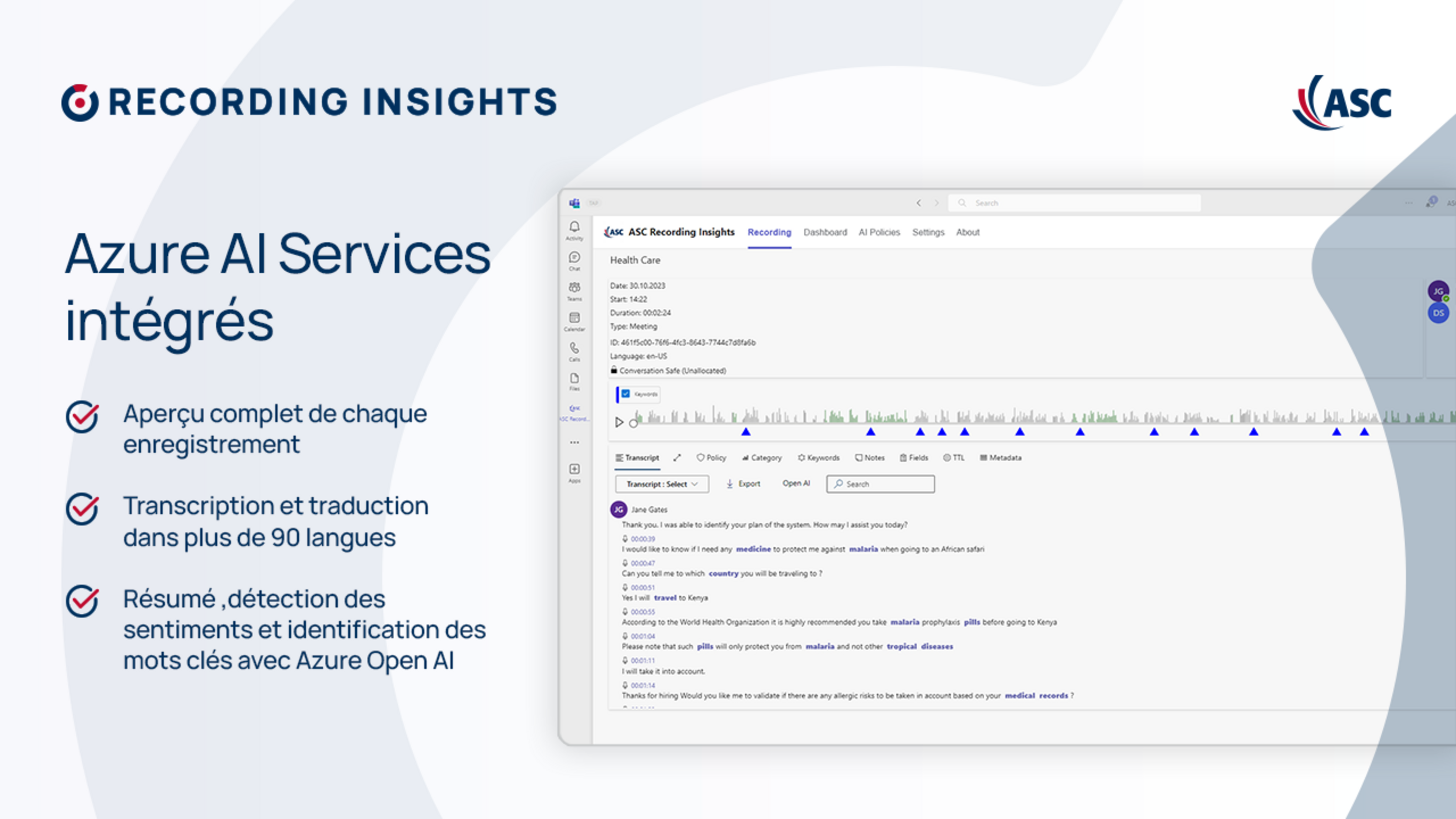 Recording Insights plugin pour Microsoft Copilot